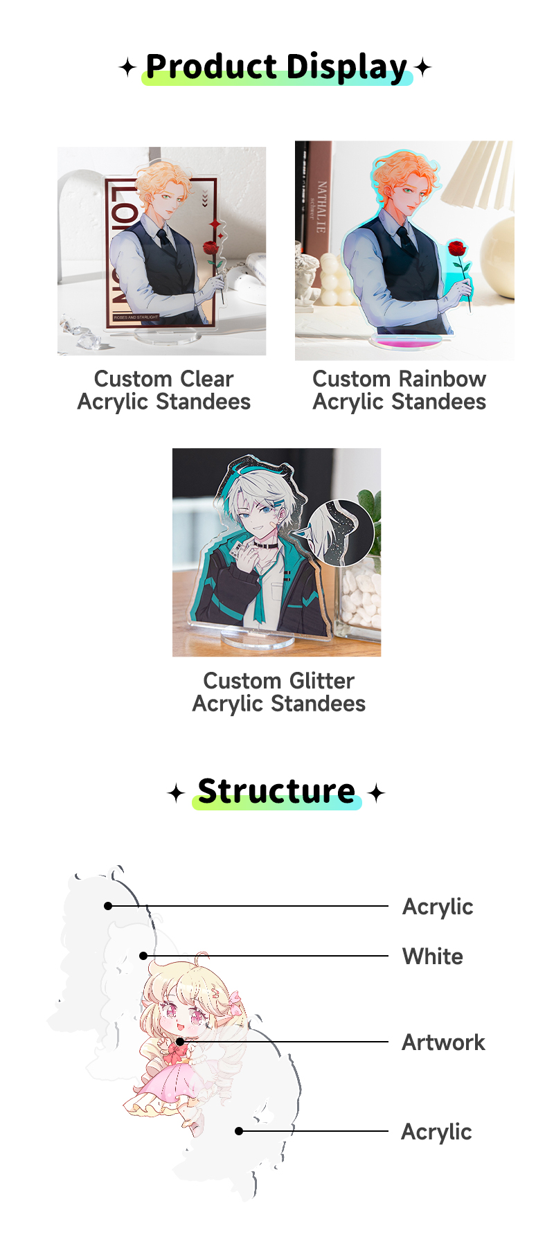 Custom Clear Acrylic Standees - Wooacry old version