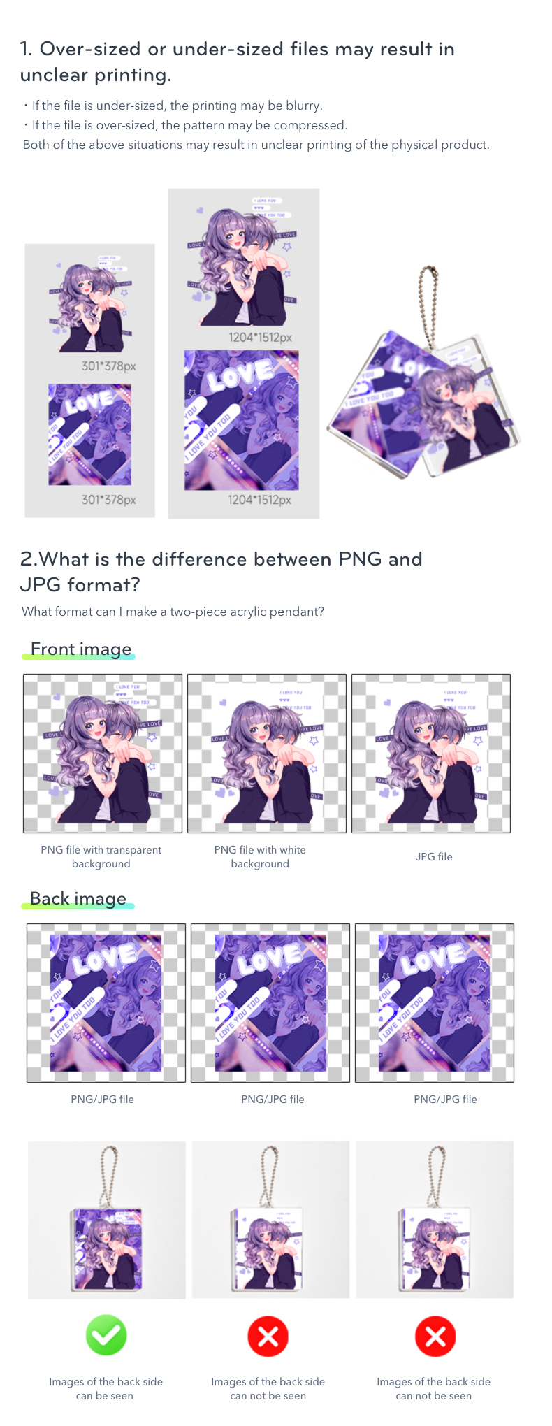 Clear Two-piece Acrylic Pendant - Wooacry old version