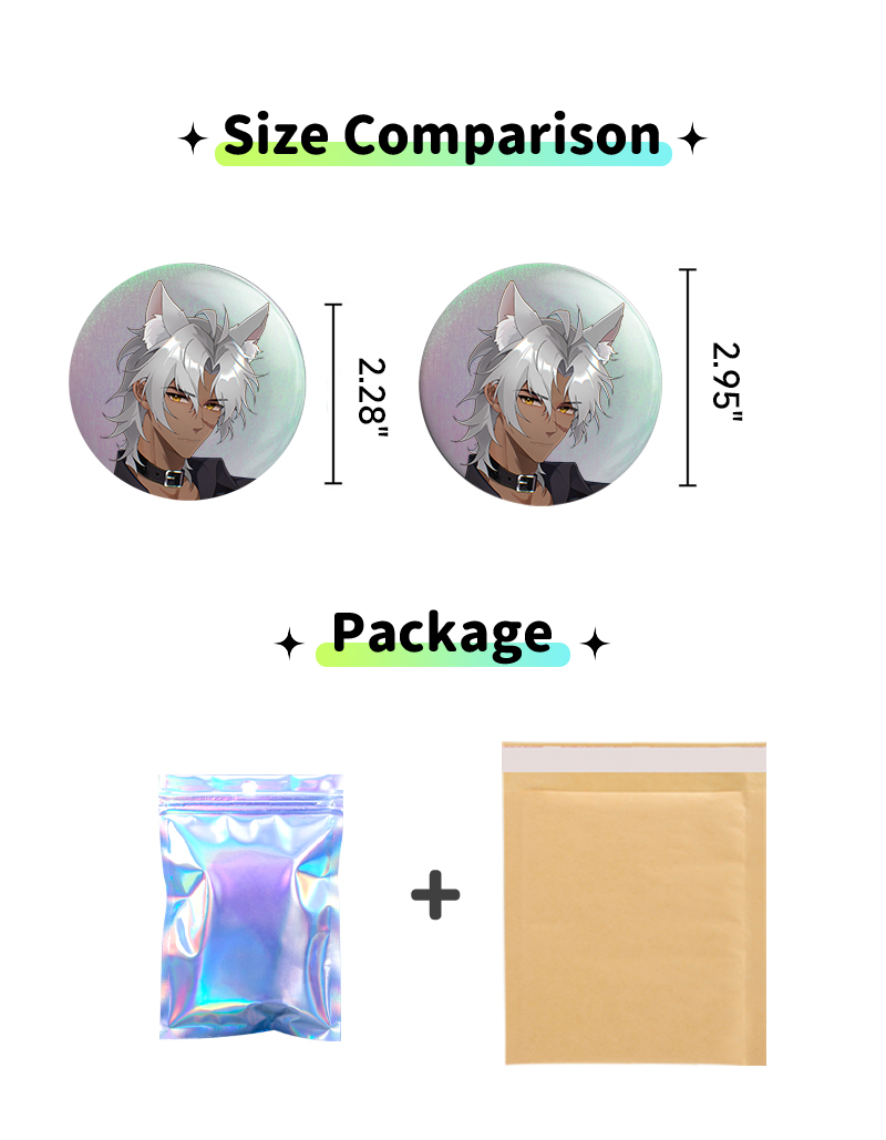 Custom Colorful Reflective Glitter Holographic Badges - Wooacry