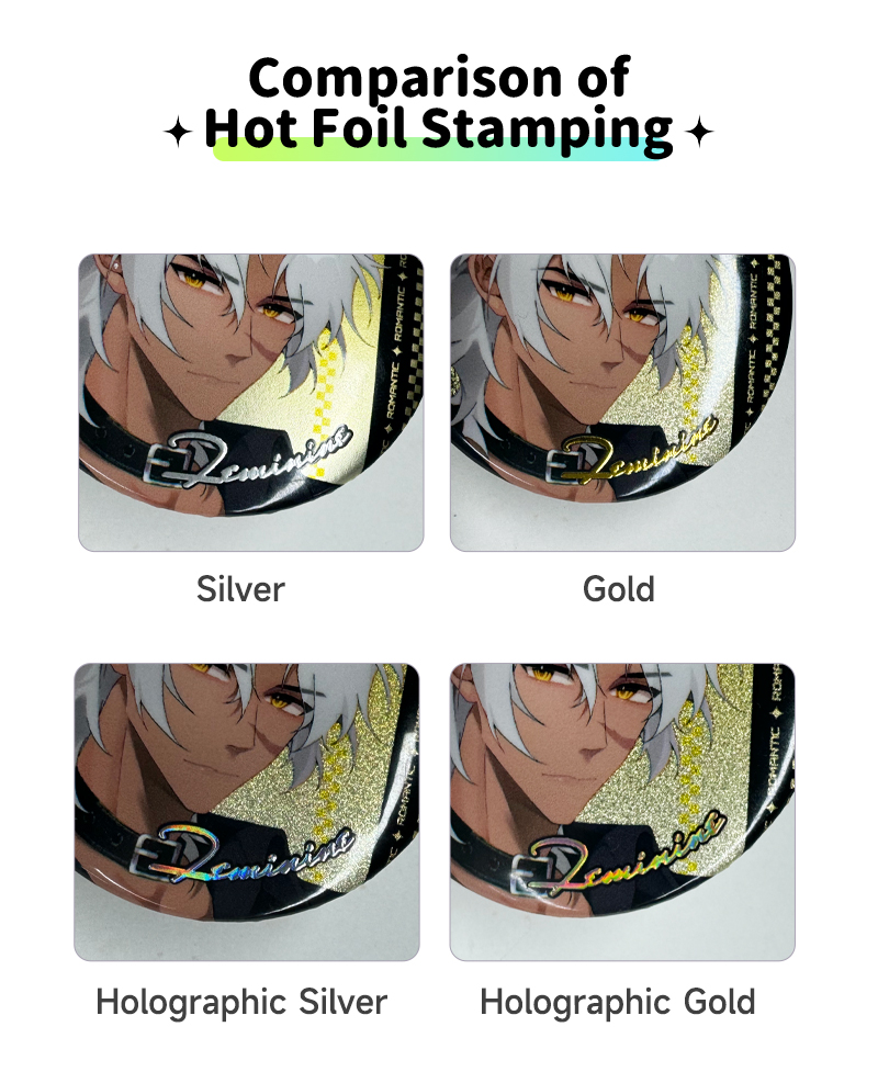 Custom Reflective Hot Stamping Glitter Holographic Badges - Wooacry old ...
