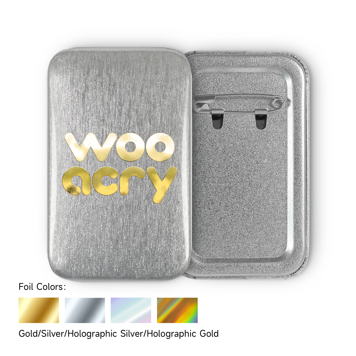 Custom Brushed Silver Glitter Hot Stamping Holographic Rectangular ...