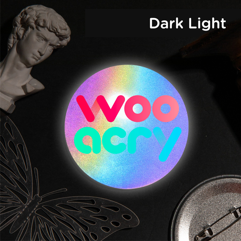 Custom Colorful Reflective Glitter Holographic Badges - Wooacry