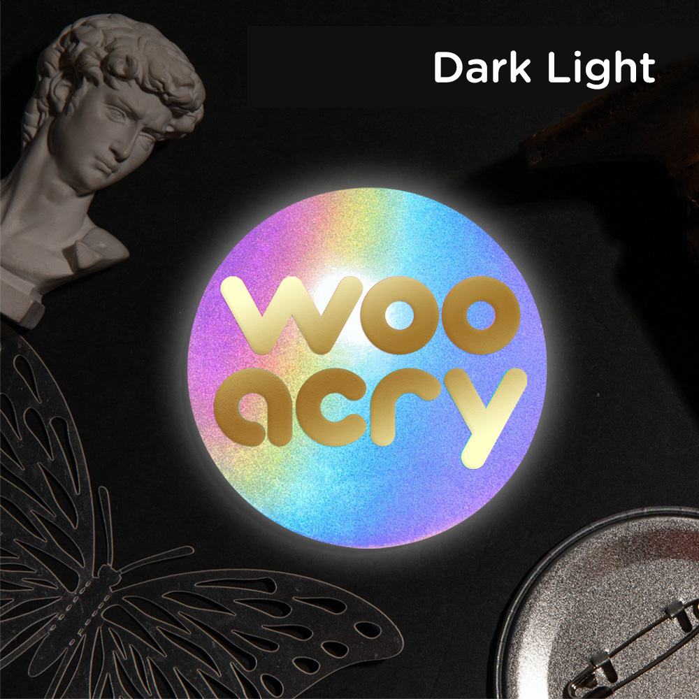 Custom Colorful Reflective Hot Stamping Glitter Holographic Badges ...