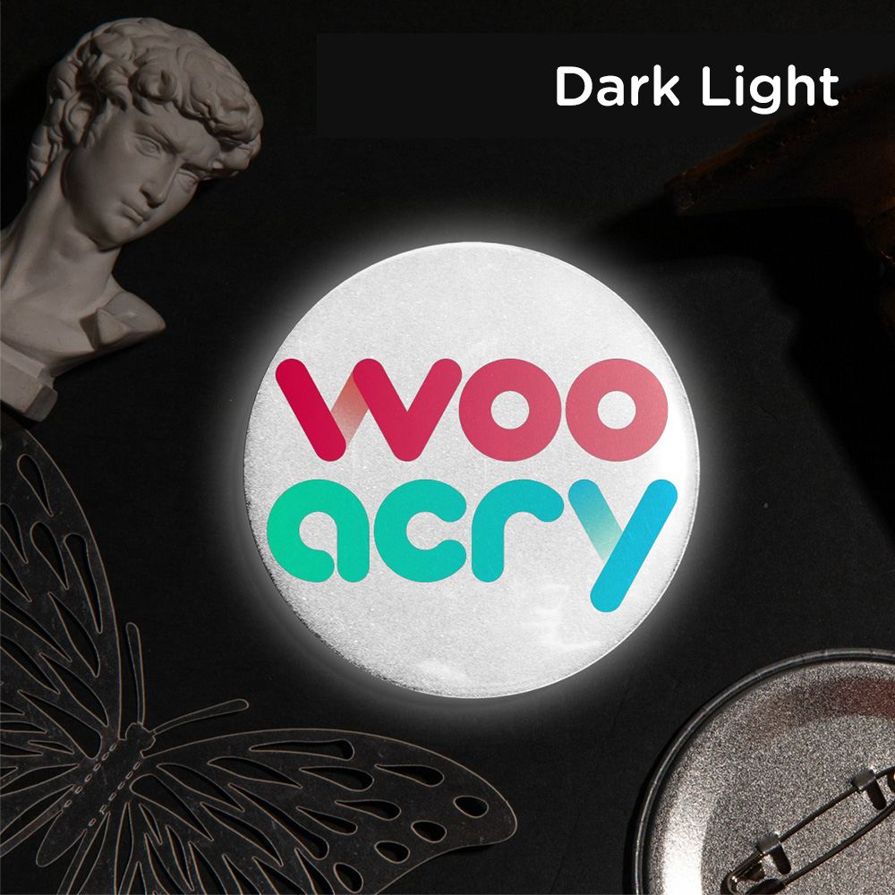 Custom Reflective Glitter Holographic Badges - Wooacry old version