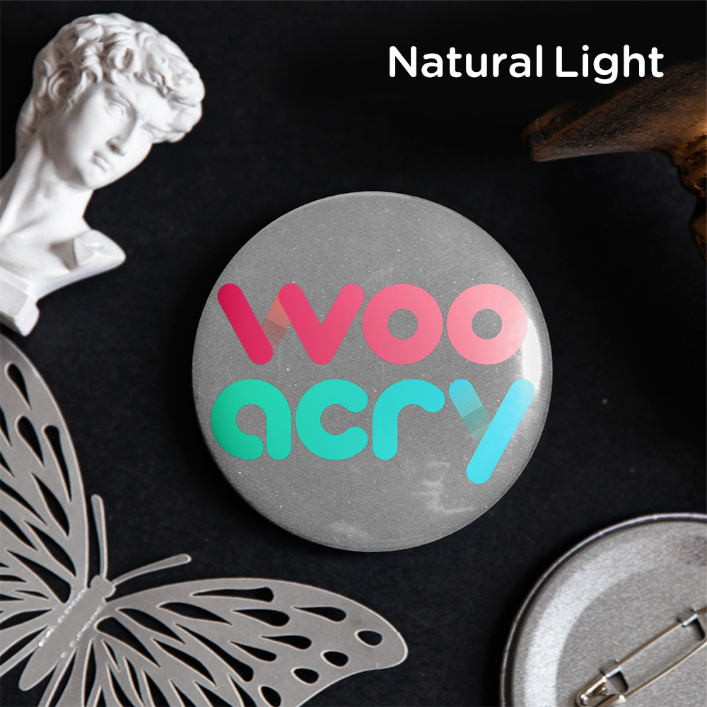 Custom Reflective Glitter Holographic Badges - Wooacry