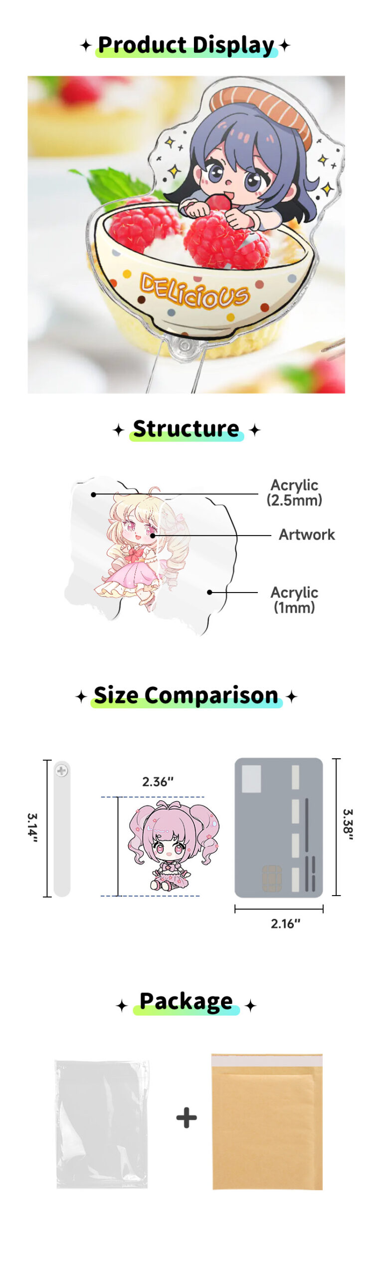 Custom Acrylic Support Stick - Wooacry