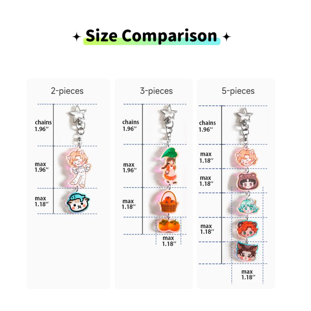 Custom Clear Connected Acrylic Keychains - Wooacry