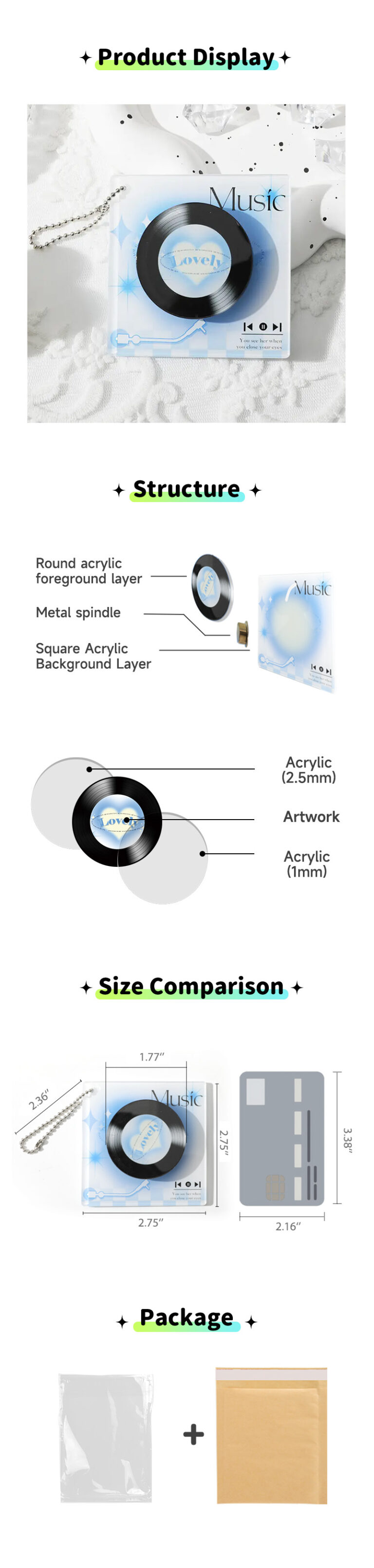 Custom Spinning Acrylic Pendant - Wooacry