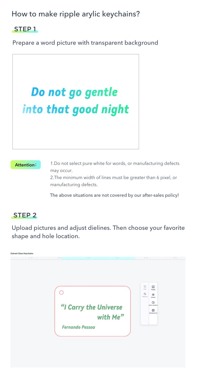 Custom Ripple Acrylic Keychains - Wooacry old version