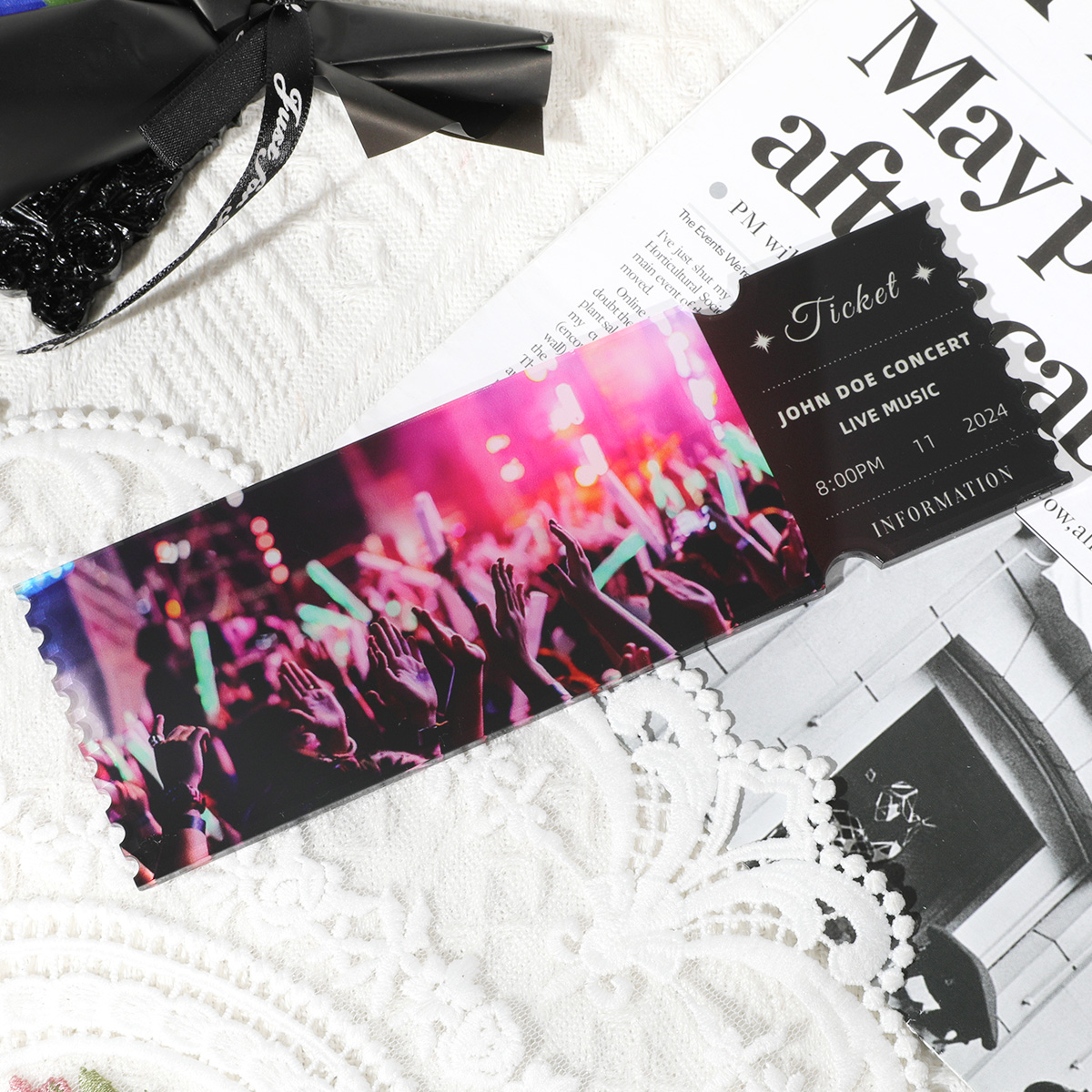 Custom Clear Acrylic Commemorative Ticket - Wooacry