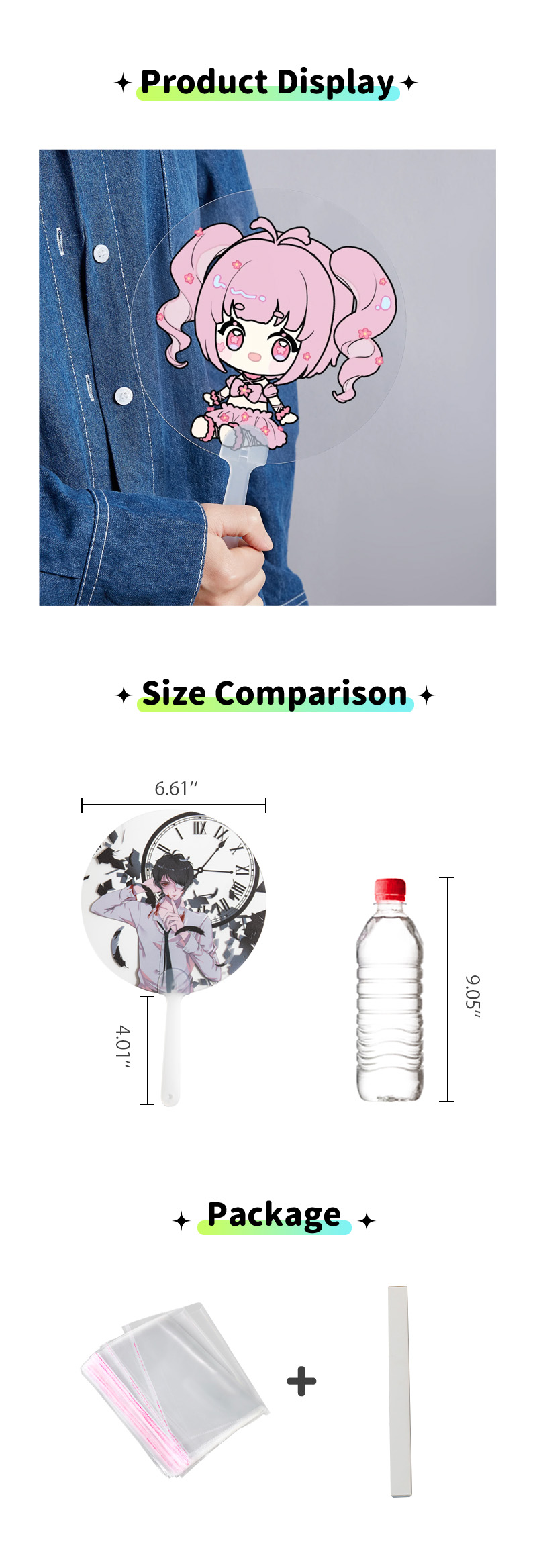 Custom Transparent Hand Fan - Wooacry