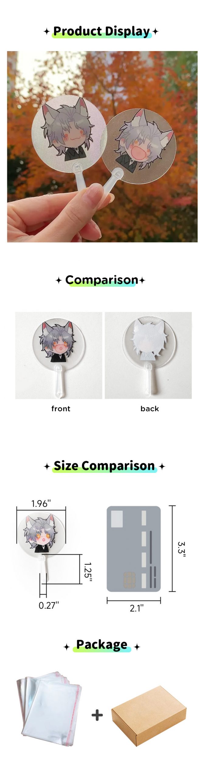 Custom Mini Lenticular Fan - Wooacry old version