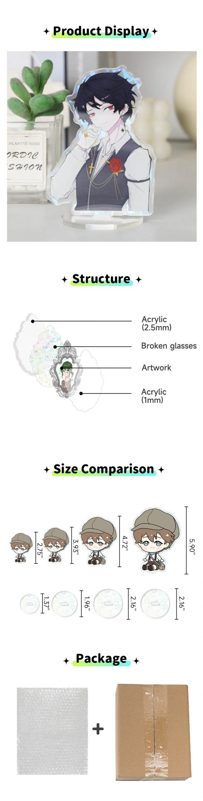 Custom Broken Glass Acrylic Standees - Wooacry