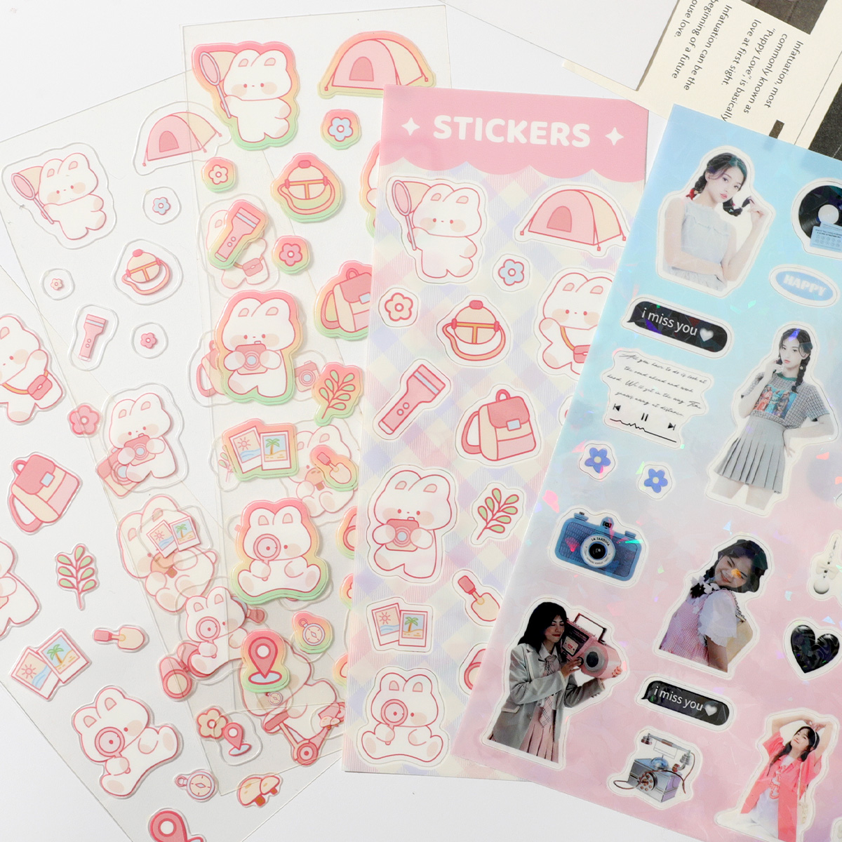 Custom Clear Transparent PET Vinyl Sticker Sheet - Wooacry old version