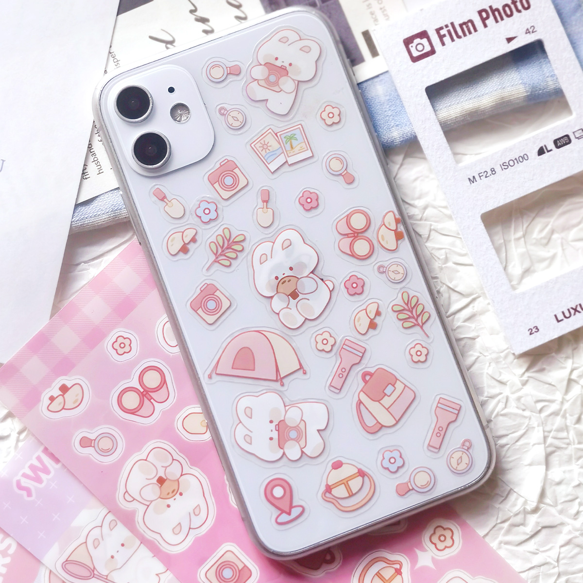 Custom Clear Transparent PET Vinyl Sticker Sheet - Wooacry old version