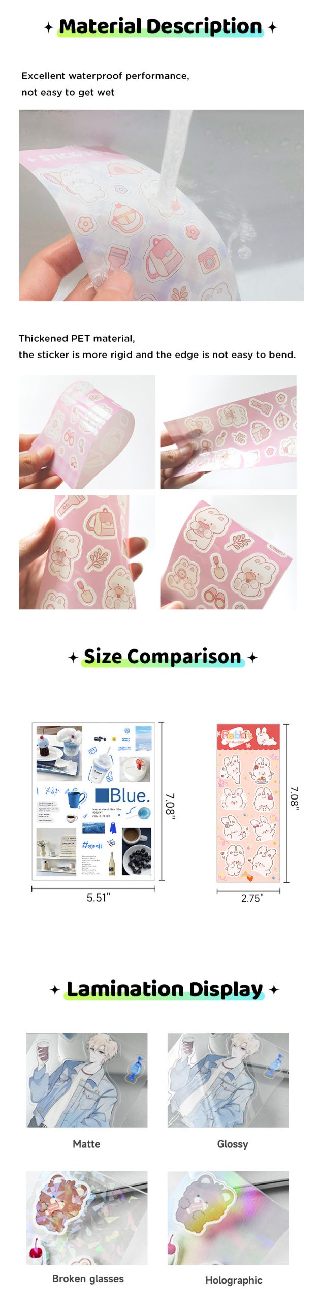 Custom Clear Transparent PET Vinyl Sticker Sheet - Wooacry