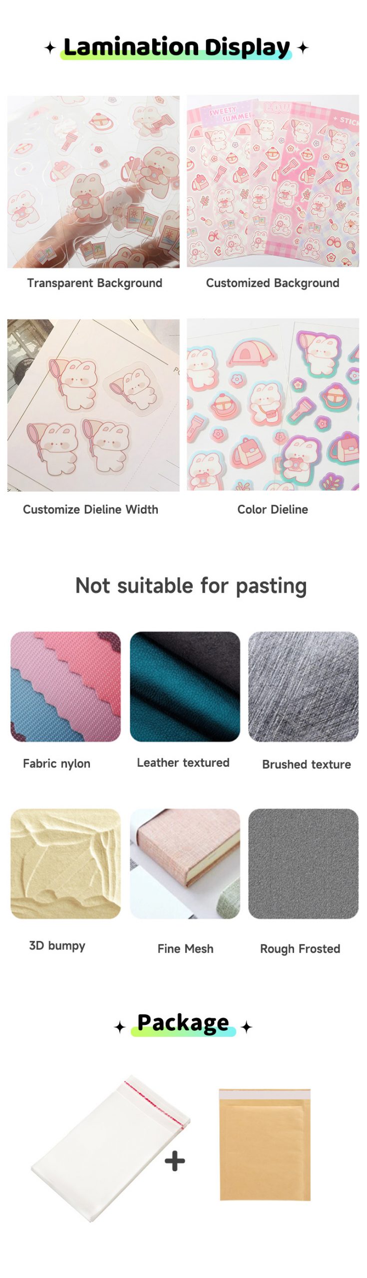 Custom Clear Transparent PET Vinyl Sticker Sheet - Wooacry