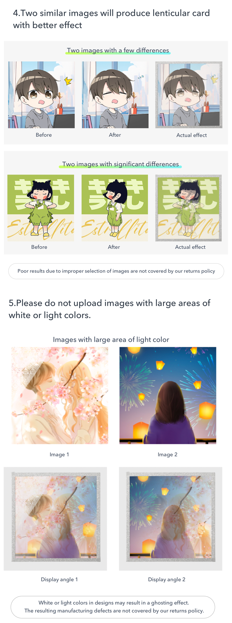 Custom Lenticular Stickers 5Pcs/set - Wooacry