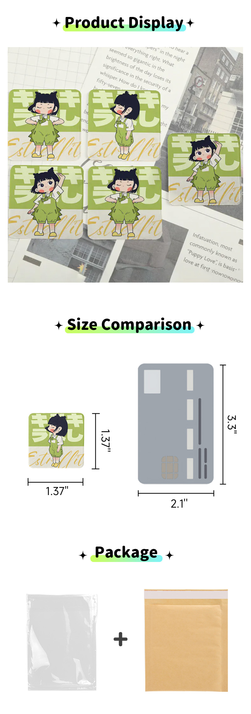 Custom Lenticular Stickers 5Pcs/set - Wooacry old version