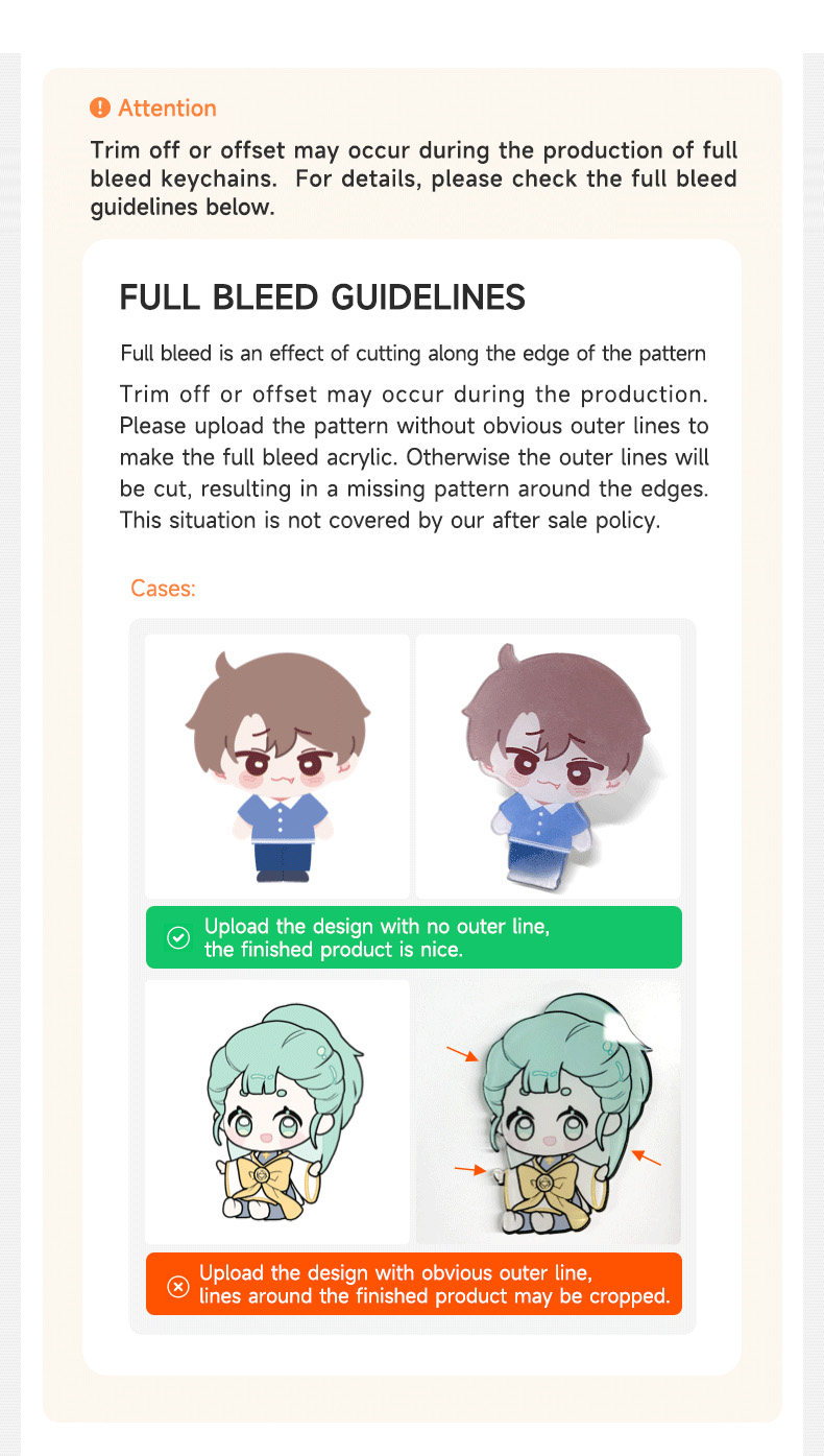 Custom Full Bleed Acrylic Keychains - Wooacry