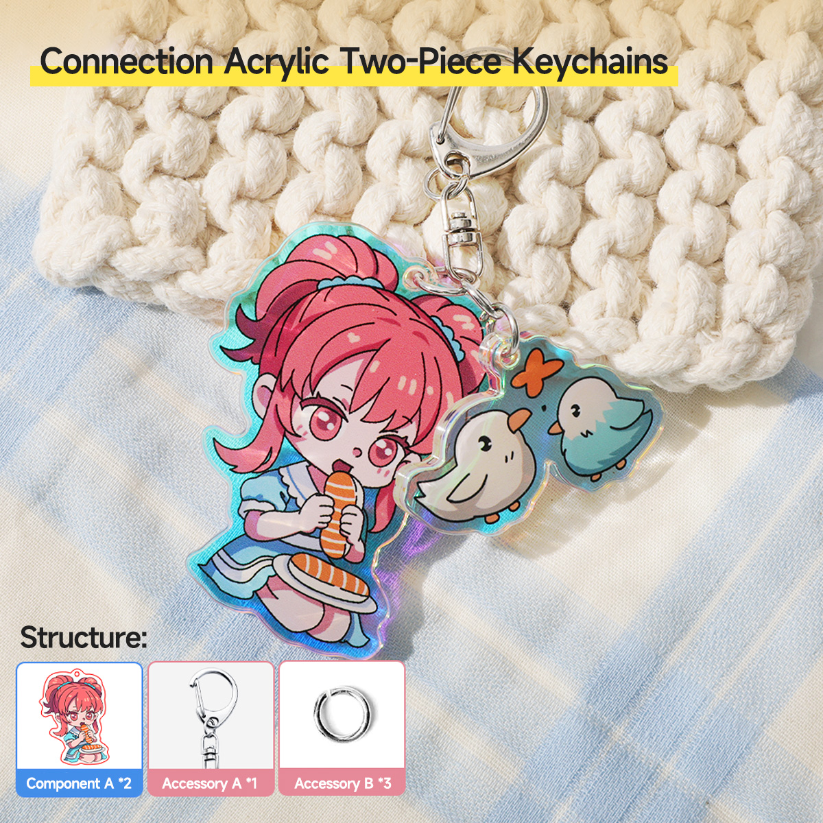 Custom Acrylic 2-Piece Keychains - Wooacry