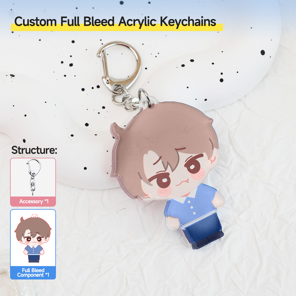 Custom Full Bleed Acrylic Keychains - Wooacry