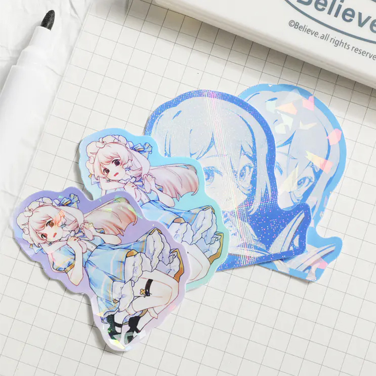 Custom Colorful Edge Die Cut Stickers 8Pcs/Set - Wooacry