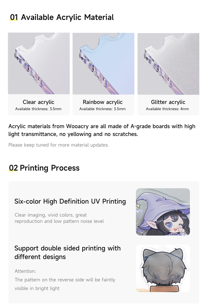 Custom Full Bleed Acrylic Keychains - Wooacry