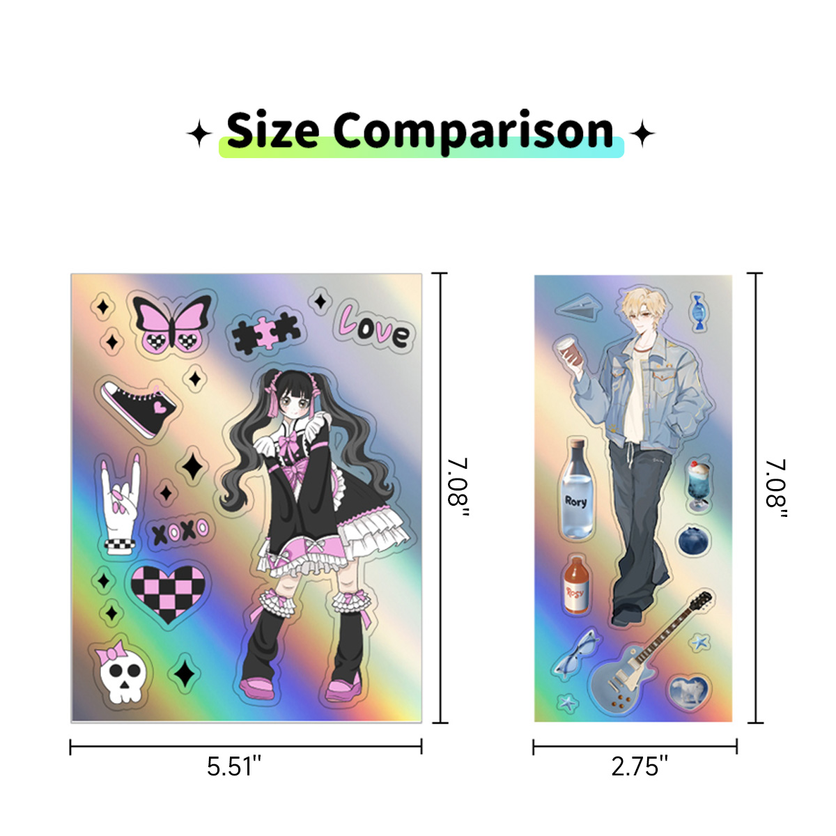 Custom Holographic Coated Paper Sticker Sheet - Wooacry