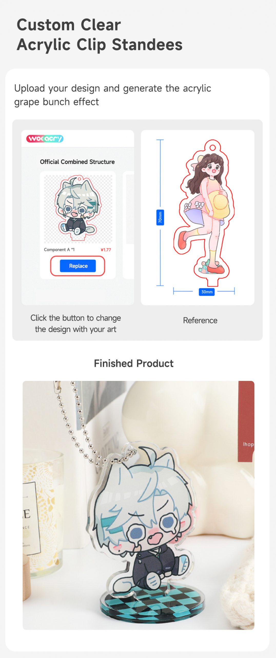 Custom Acrylic Standee Pendant - Wooacry