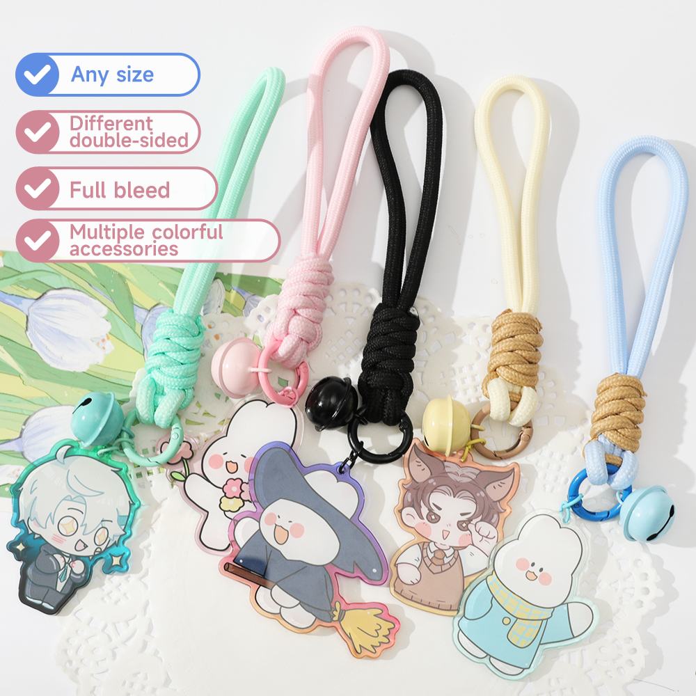 Custom Rope Lanyard With Bell Acrylic Keychains - Wooacry old version