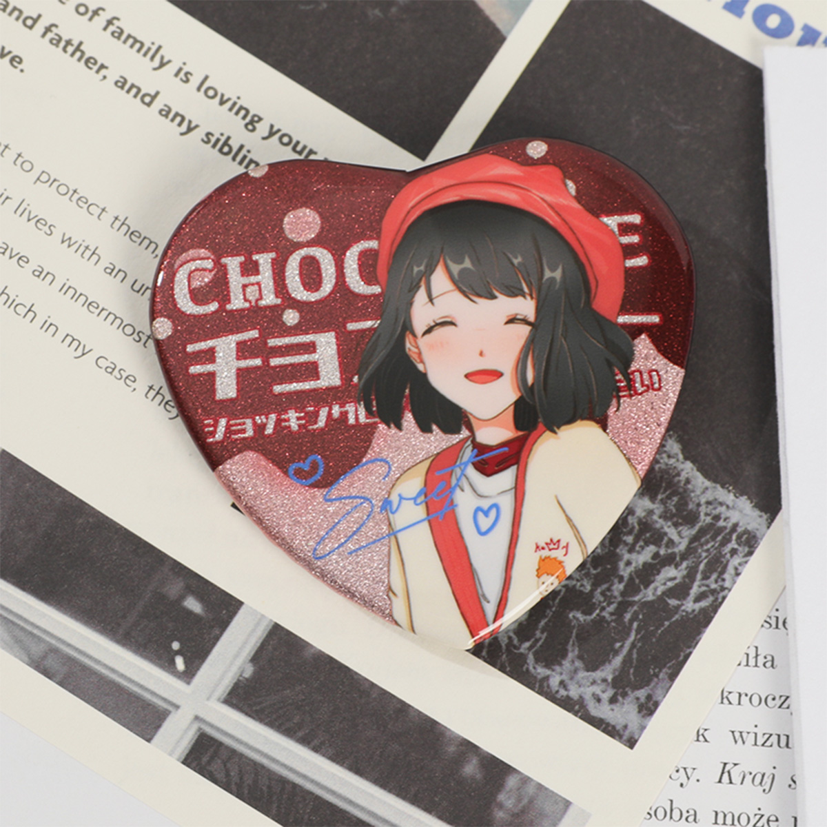 Custom Heart Shape Holographic Badges - Wooacry old version