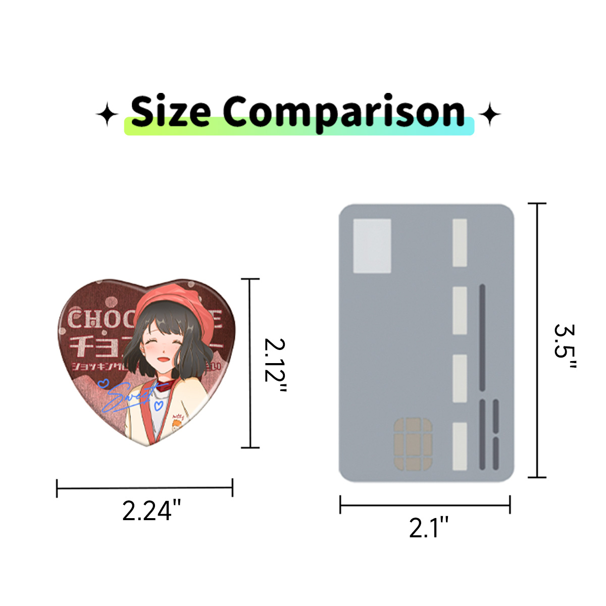 Custom Heart Shape Holographic Badges - Wooacry