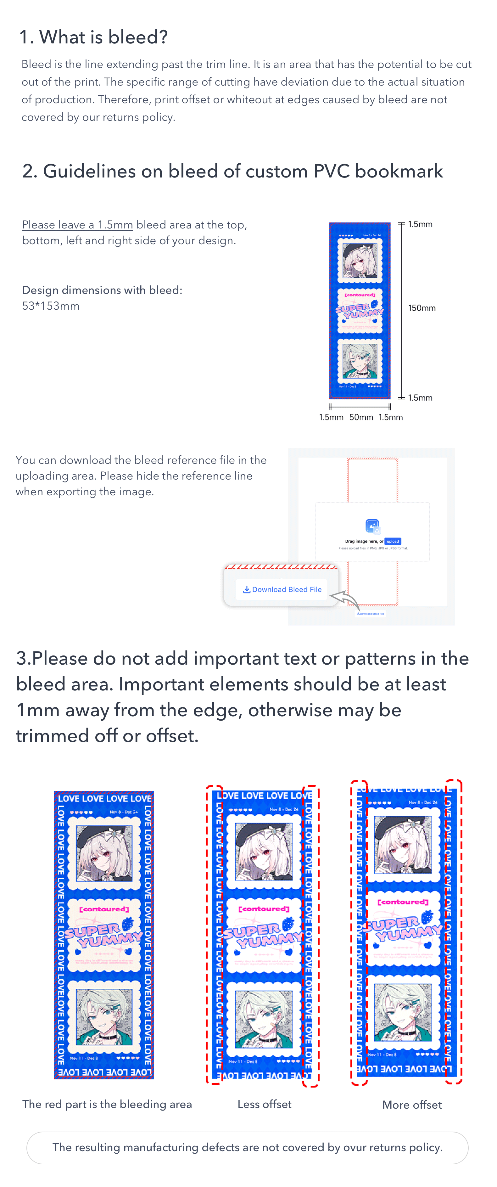 Custom PVC Bookmark 5Pcs/Set - Wooacry old version